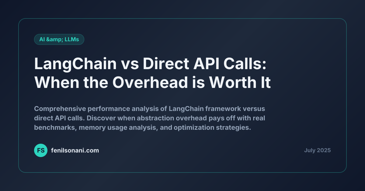 LangChain vs Direct API Calls: When the Overhead is Worth It - Fenil Sonani
