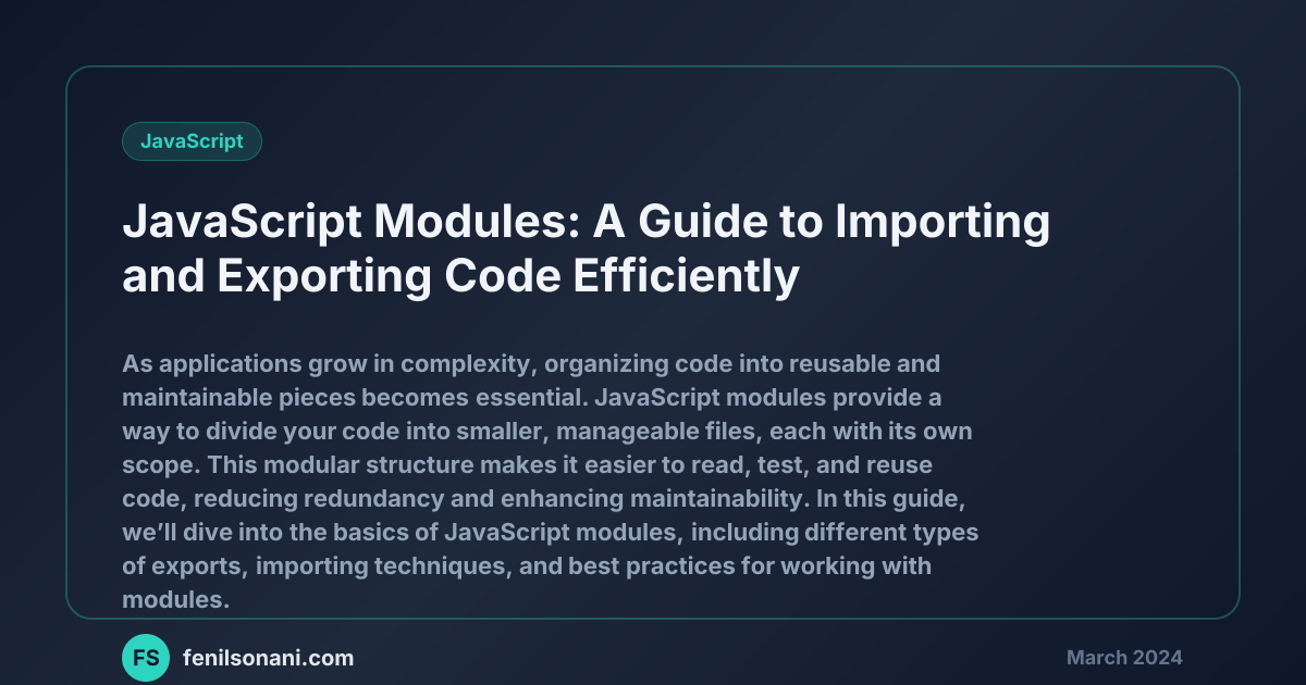 JavaScript Modules: A Guide to Importing and Exporting Code Efficiently ...