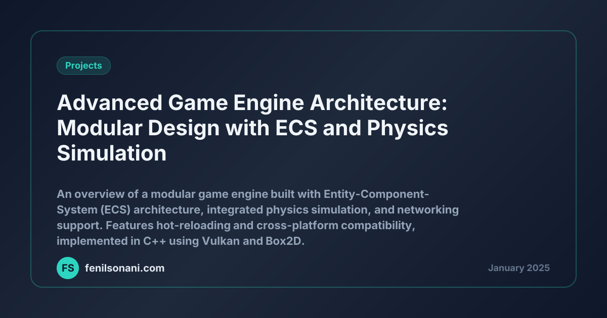 Advanced Game Engine Architecture: Modular Design with ECS and Physics ...