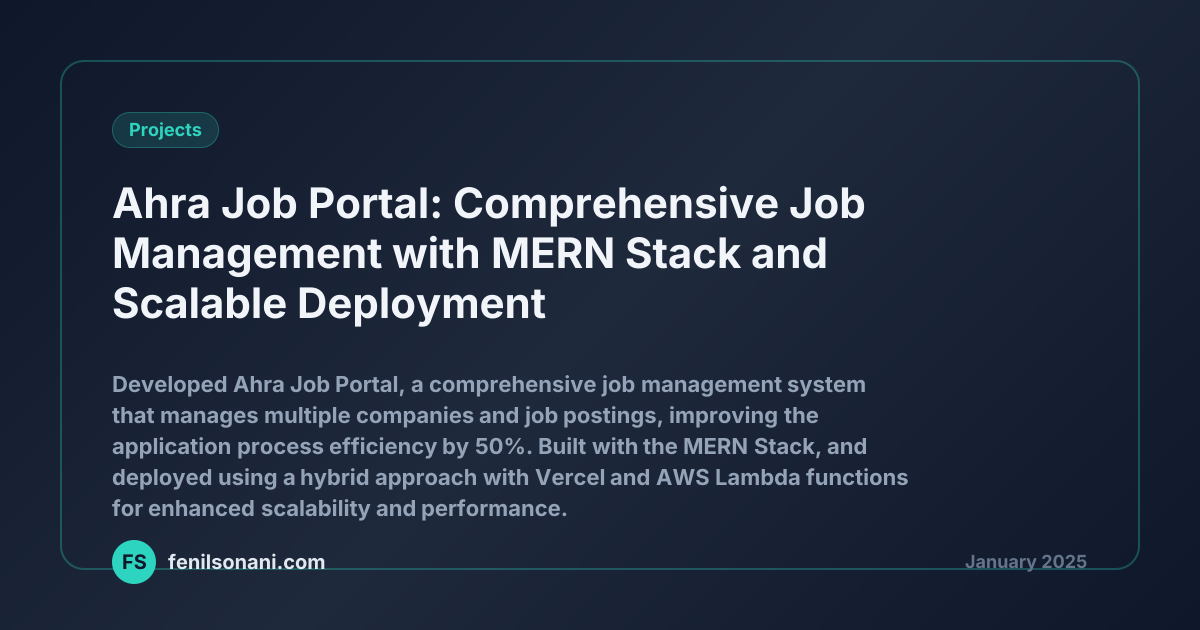 Ahra Job Portal: Comprehensive Job Management with MERN Stack and ...