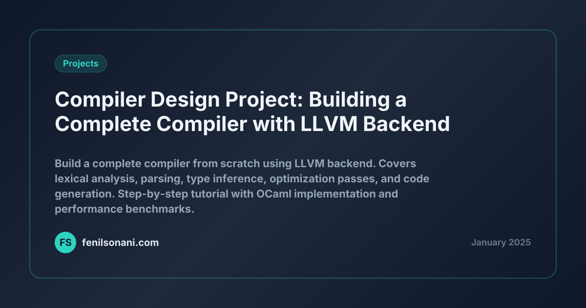 Compiler Design Project: Building a Complete Compiler with LLVM Backend ...