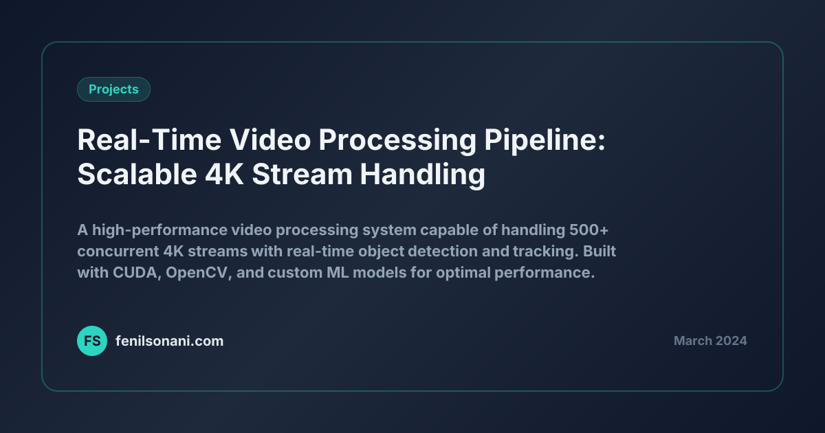Real-Time Video Processing Pipeline: Scalable 4K Stream Handling ...