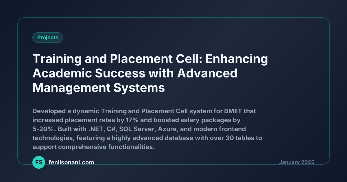 Training and Placement Cell: Enhancing Academic Success with Advanced ...
